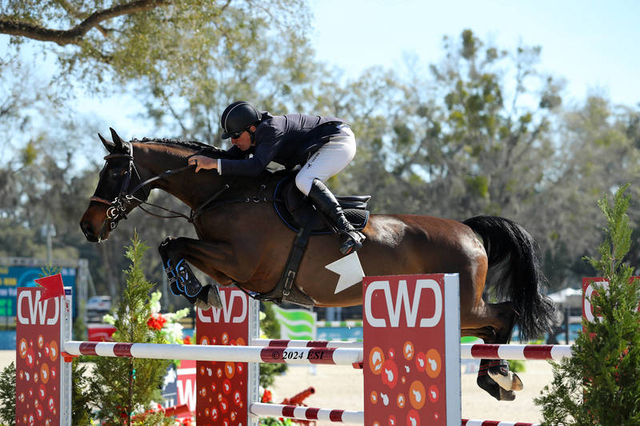 Aaron Vale on Obi Wan won the $75,000 Grand Prix at HITS