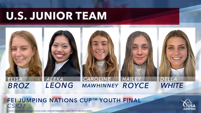 U.S. Young Rider Team and U.S. Junior Team for FEI Jumping Nations Cup ...
