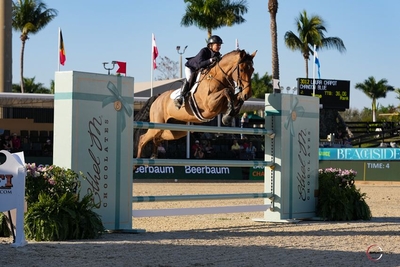 Laura Chapot on Chandon Blue won the $62,500, CSI2* Grand Prix at WEF